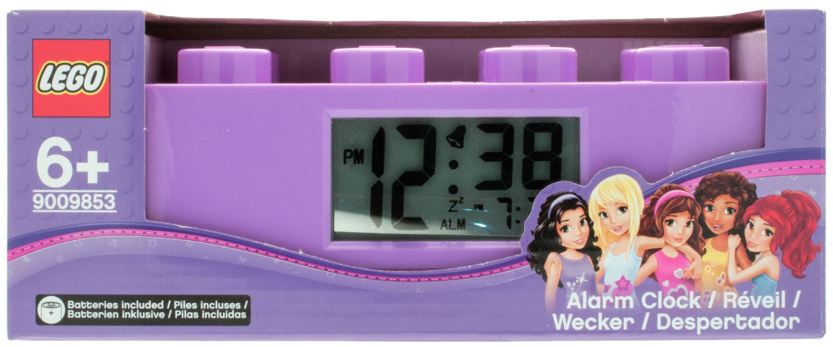 Настолен часовник Lego Wear - Friends Brick Clock, лилав, с будилник ...