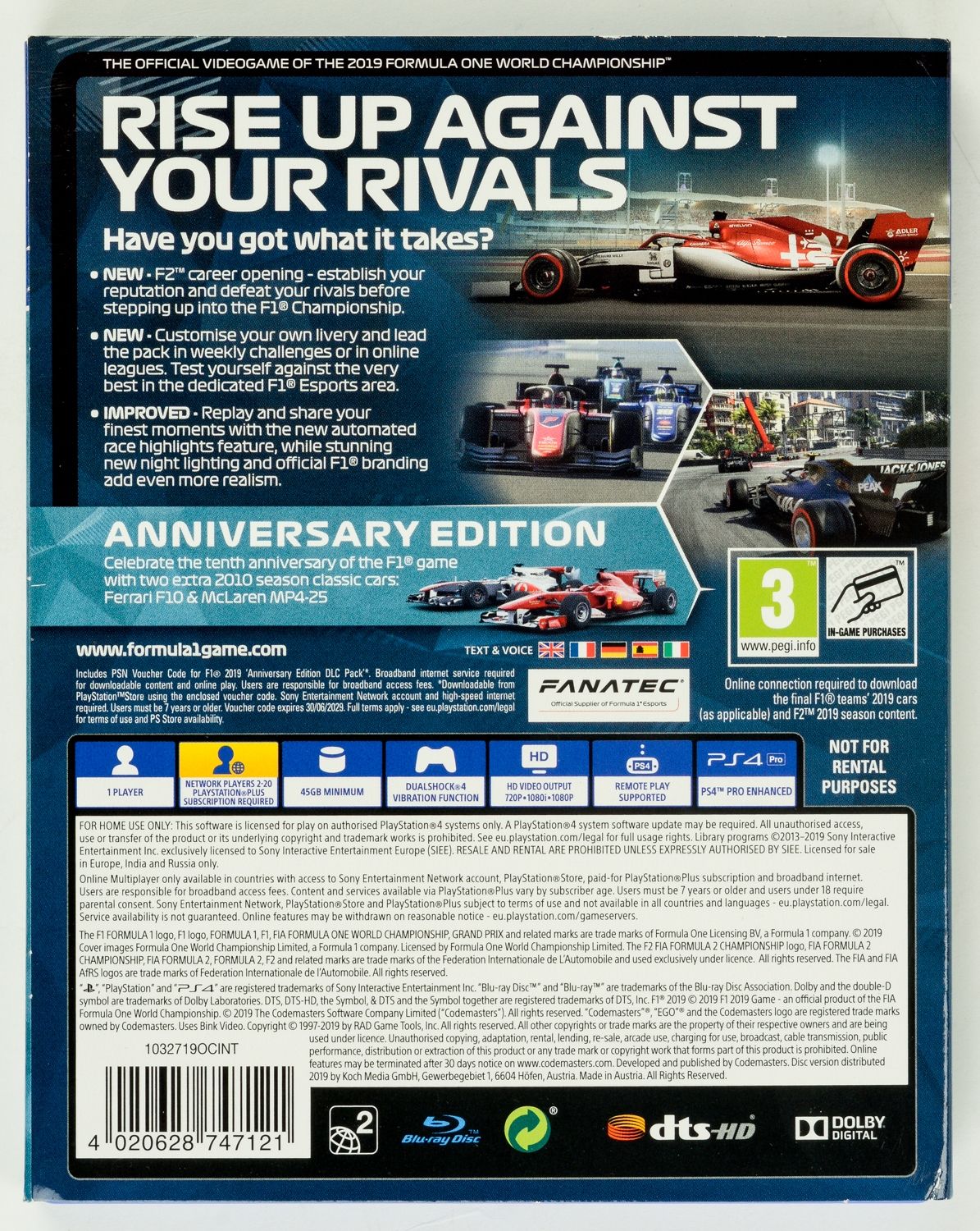 F1 2019 - Anniversary Edition (PS4) (разопакован) | Ozone.bg