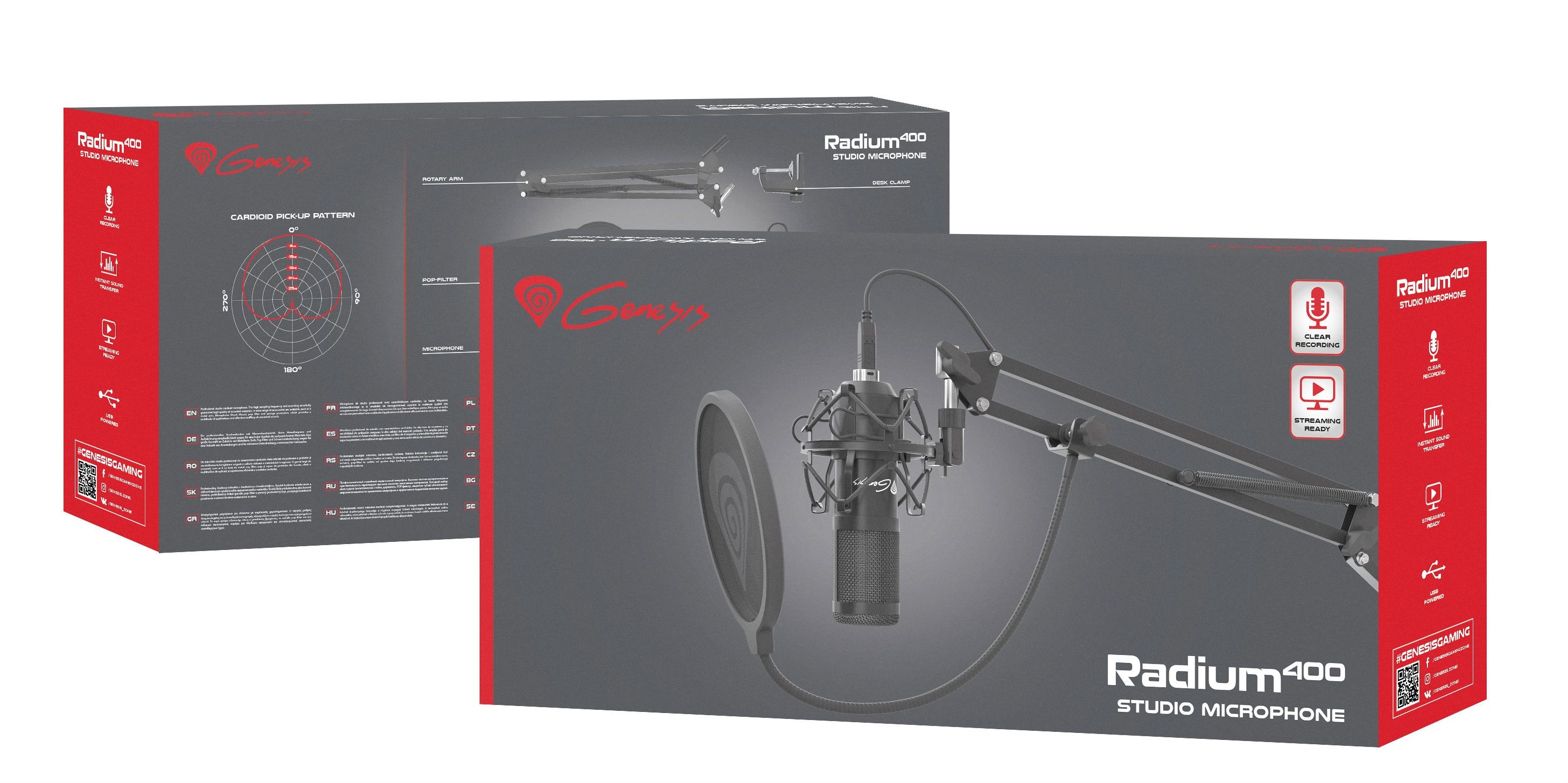 Микрофон Genesis - Radium 400 Studio, черен | Ozone.bg