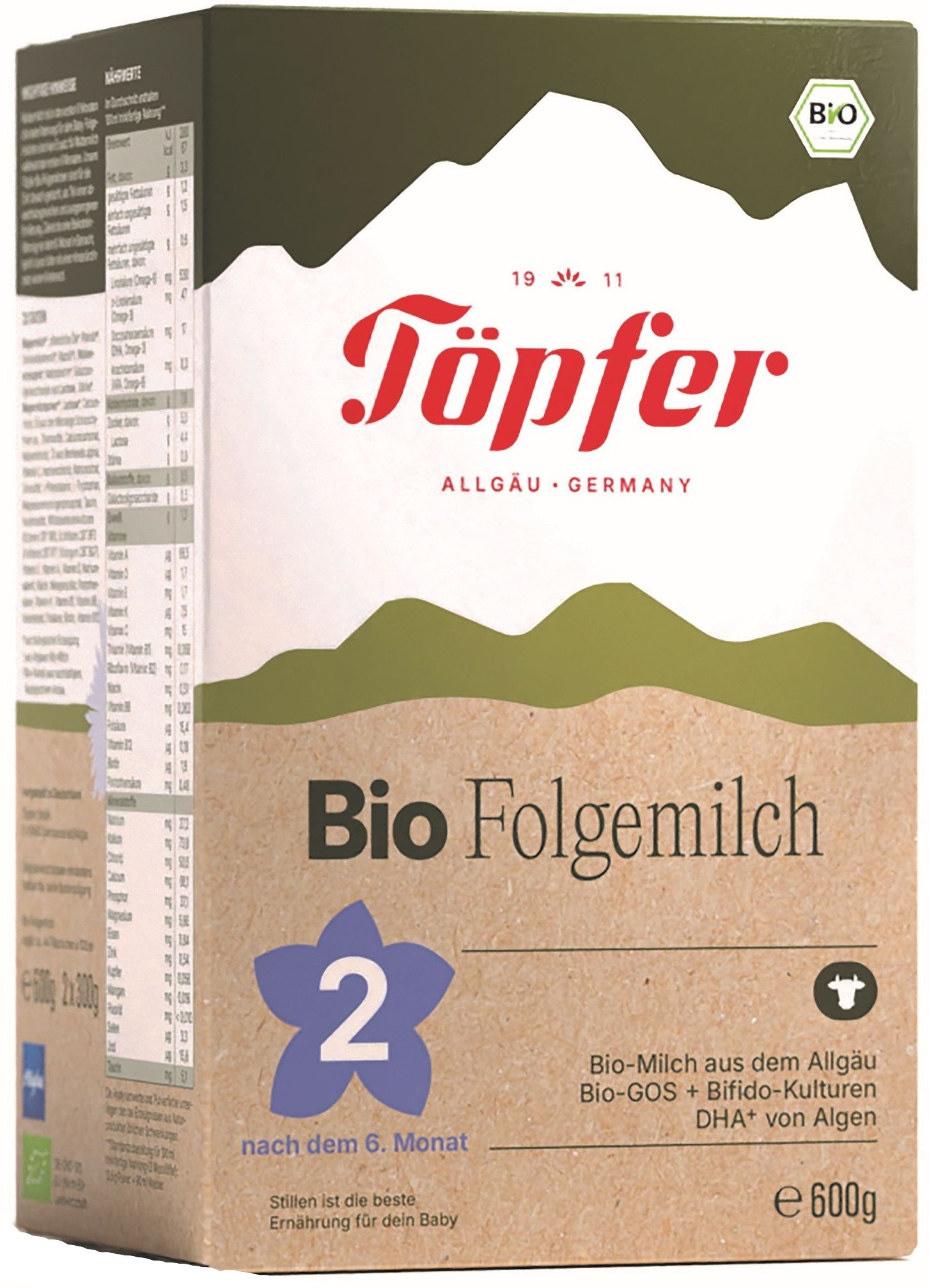 Адаптирано био мляко за кърмачета Topfer - Laktana Bio 2, 6 м+, 600 g ...