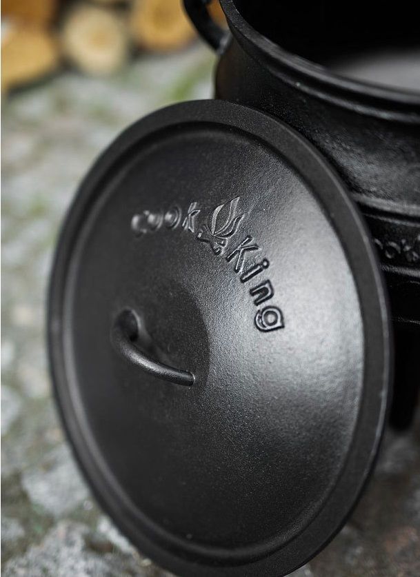Африкански чугунен казан с капак Cook King - 9 L, черен | Ozone.bg