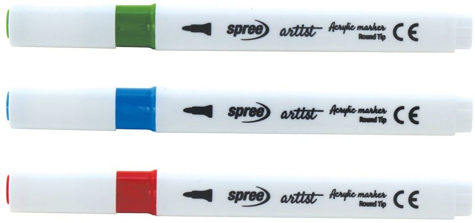 Акрилни маркери Spree Artist - 36 цвята, с 2 контурни маркера, в кутия ...
