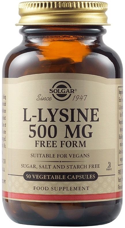 L-Lysine, 500 mg, 50 таблетки, Solgar | Ozone.bg