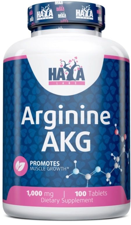 Arginine AKG, 1000 mg, 100 таблетки, Haya Labs | Ozone.bg