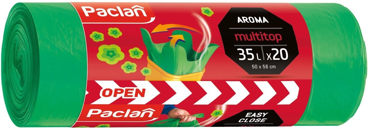 Ароматизирани торби за отпадъци Paclan - Multitop, 35 l, 20 броя ...