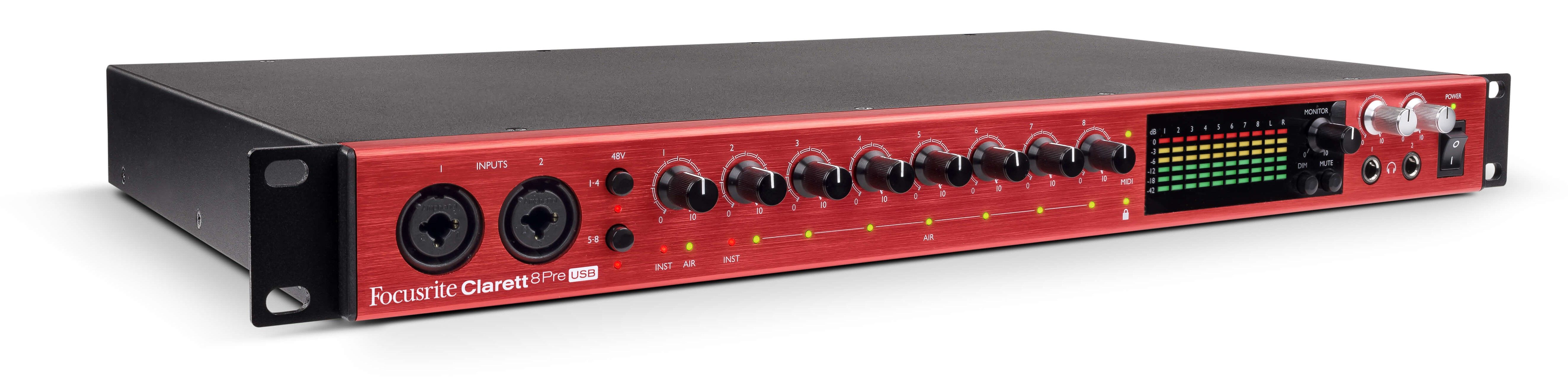 Аудио интерфейс Focusrite - Clarett 8Pre USB, червен/черен | Ozone.bg