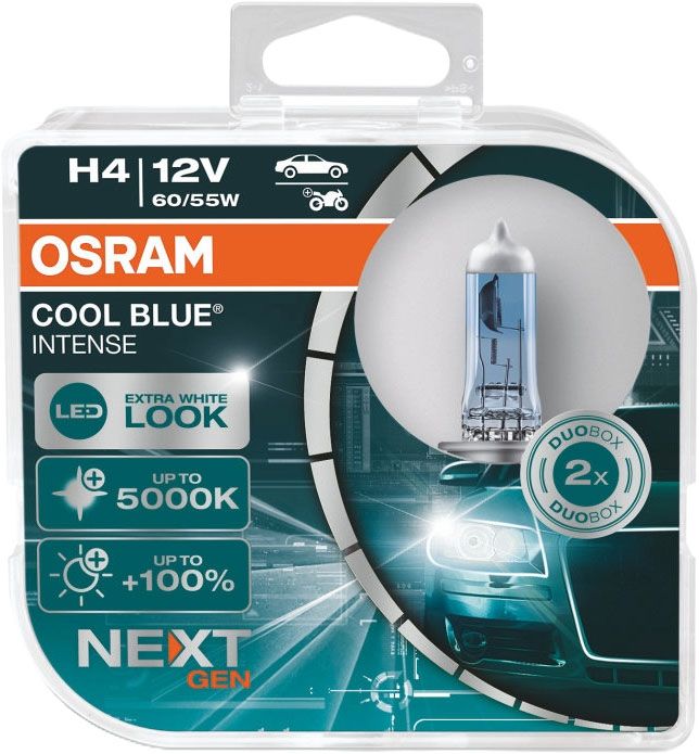 Авто крушки Osram - H4, 64193CBN, Cool Blue Intense | Ozone.bg