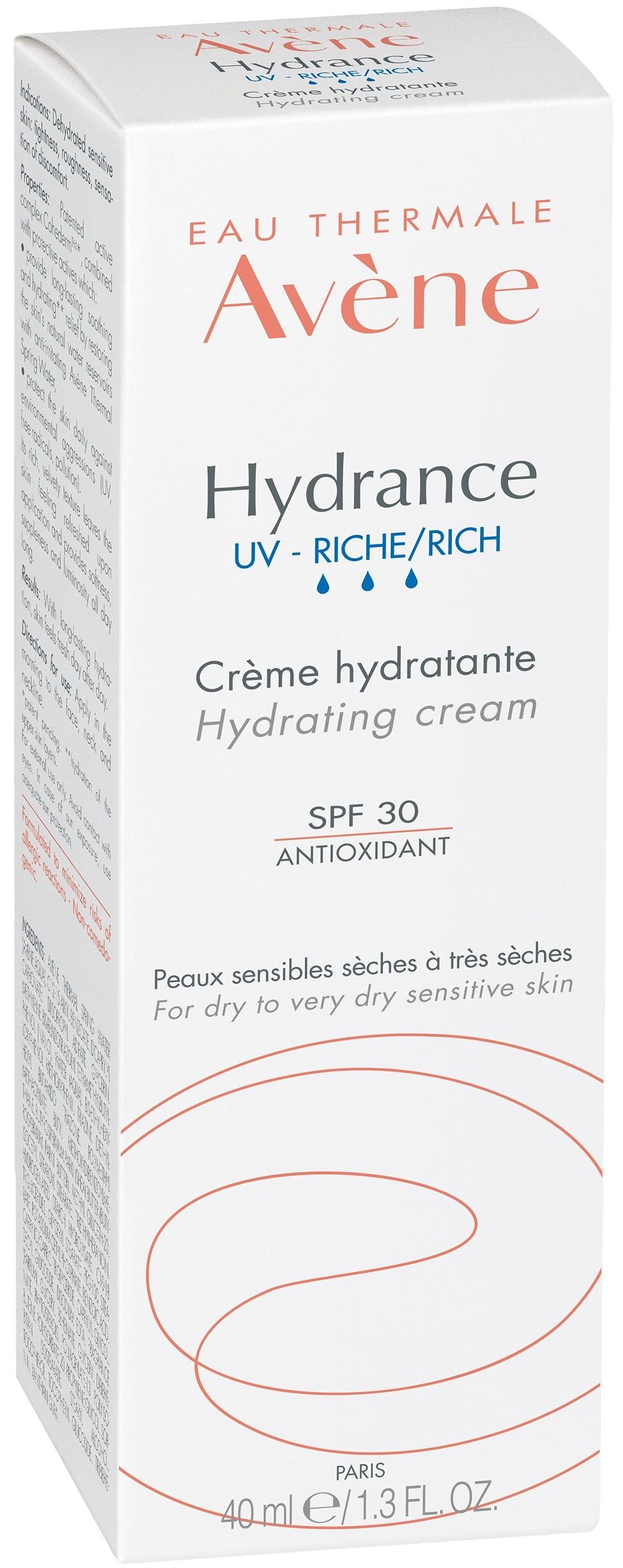 Avène Hydrance Богат хидратиращ крем Riche UV, SPF 30, 40 ml | Ozone.bg