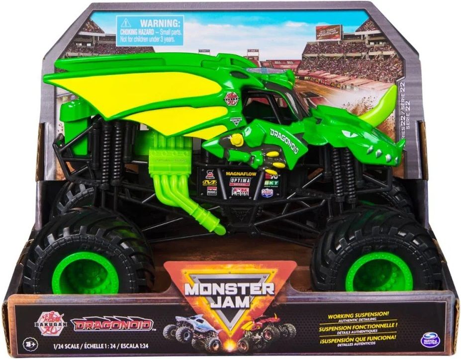 Бъги Monster Jam - Collectors Truck, Dragonoid, зелено, 1:24 | Отлична ...