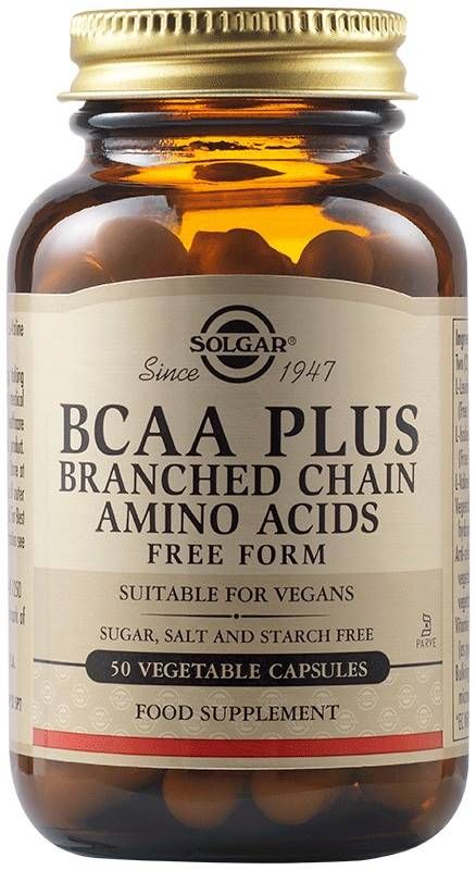 BCAA Plus, 50 растителни капсули, Solgar | Ozone.bg
