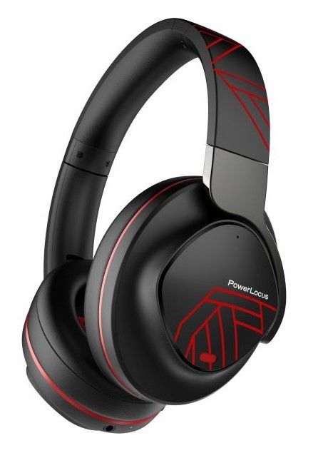 Безжични слушалки PowerLocus - MoonFly, ANC, черни/червени | Ozone.bg