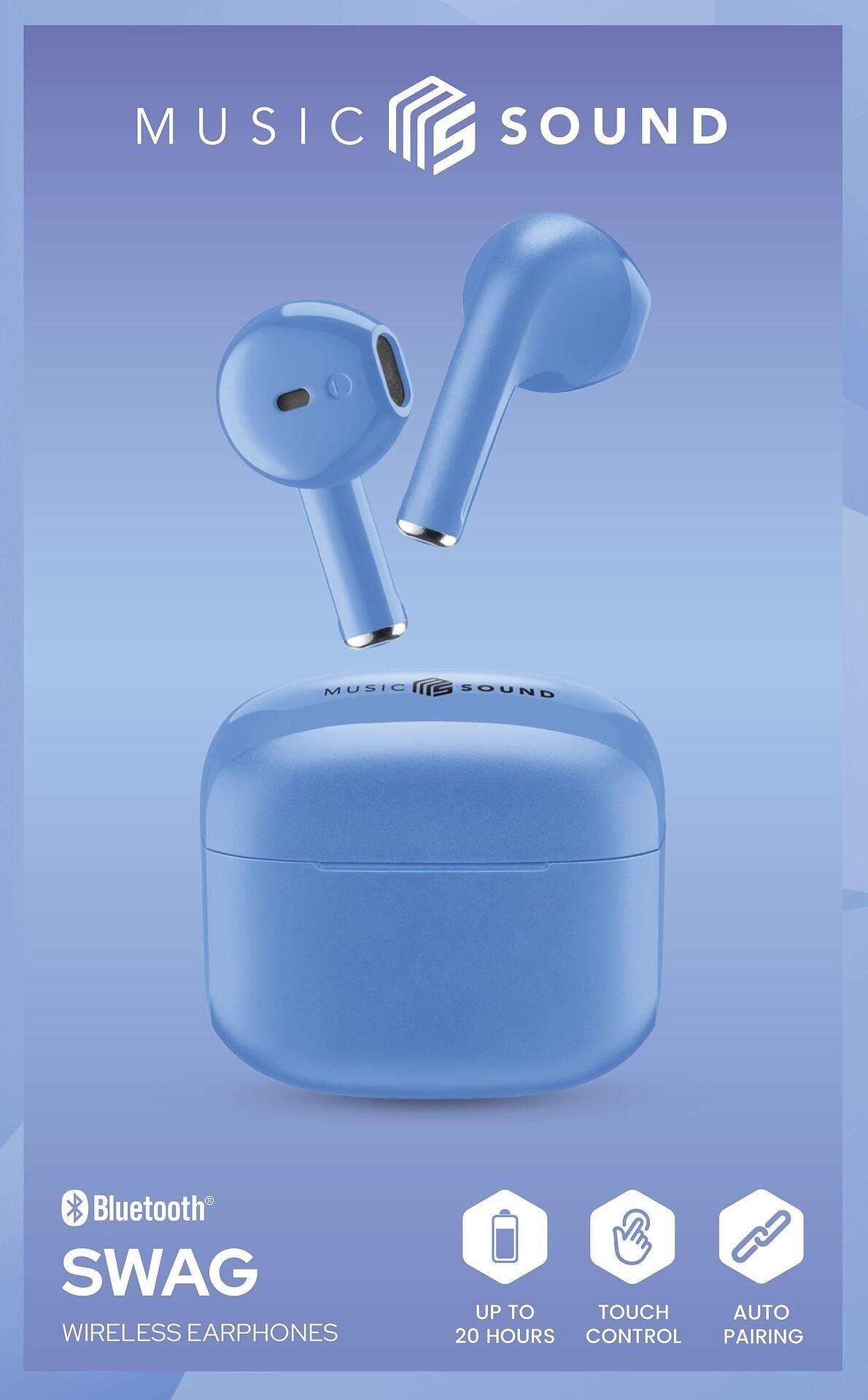 Безжични слушалки Cellularline - Music Sound Swag, TWS, сини | Ozone.bg