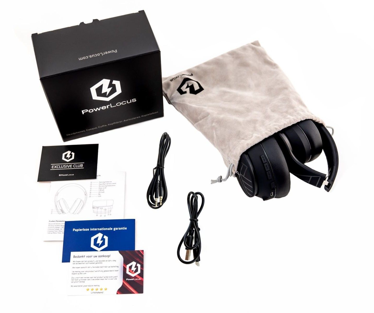 Безжични слушалки PowerLocus - P6, черни | Ozone.bg