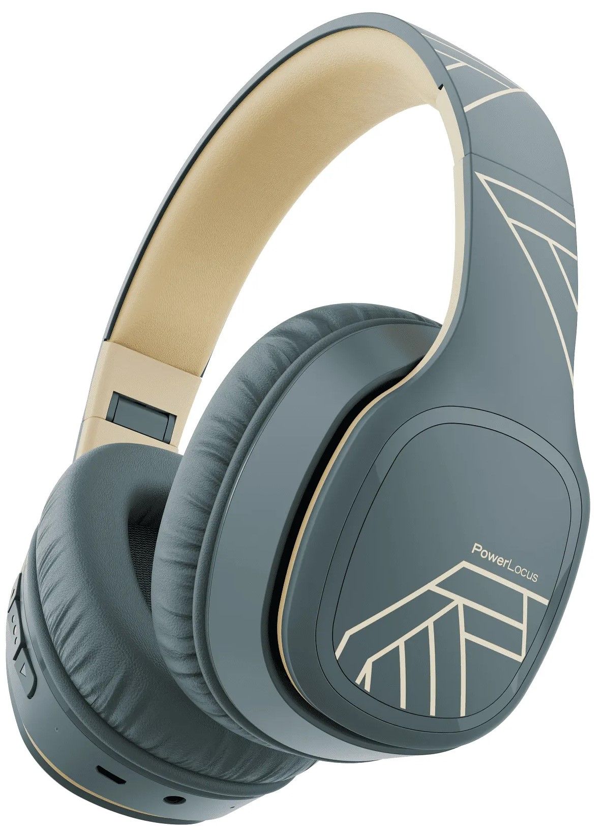 Безжични слушалки с микрофон PowerLocus - P7 Upgrade, сиви/бежови ...