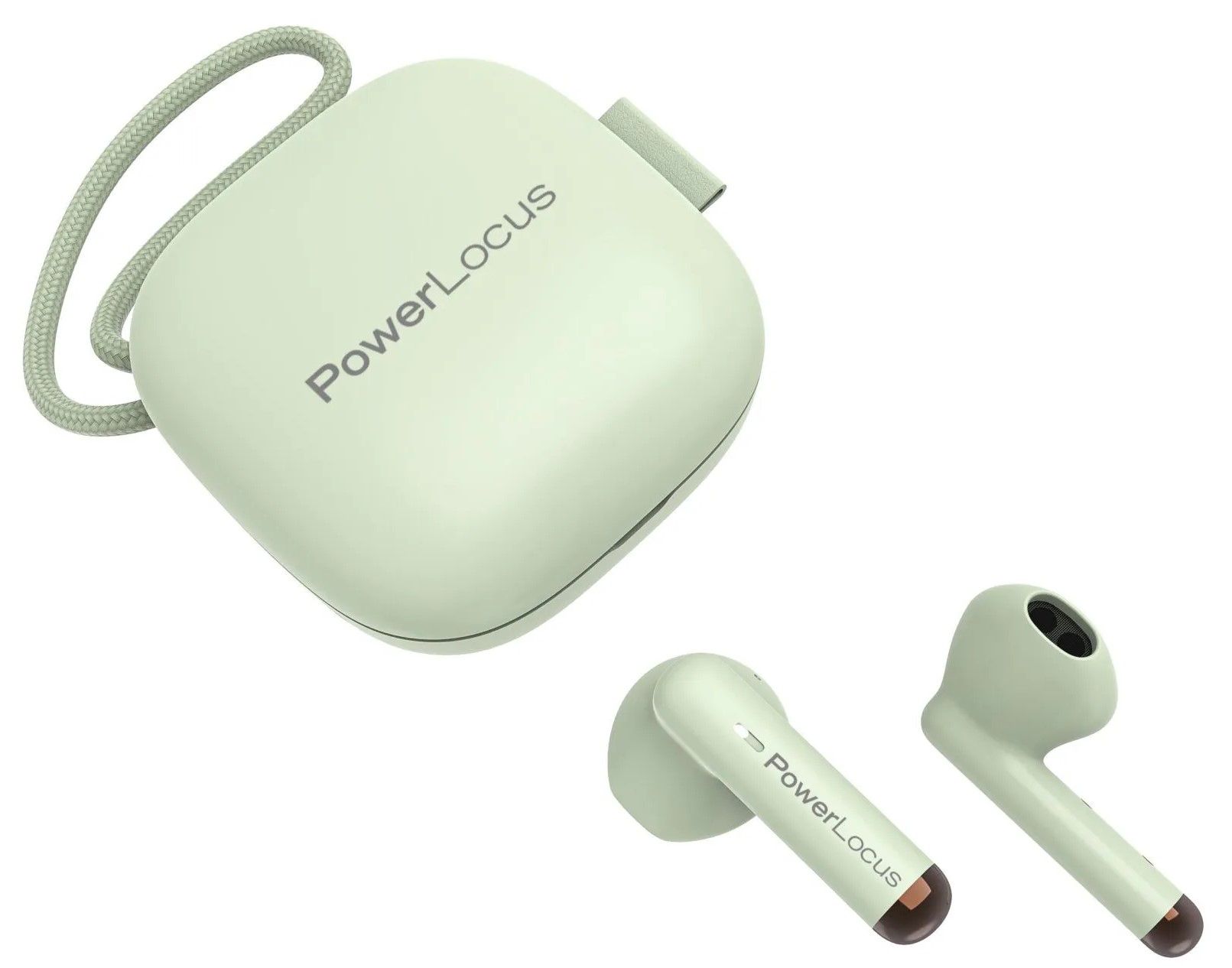 Безжични слушалки PowerLocus - PLX1, TWS, зелени | Ozone.bg