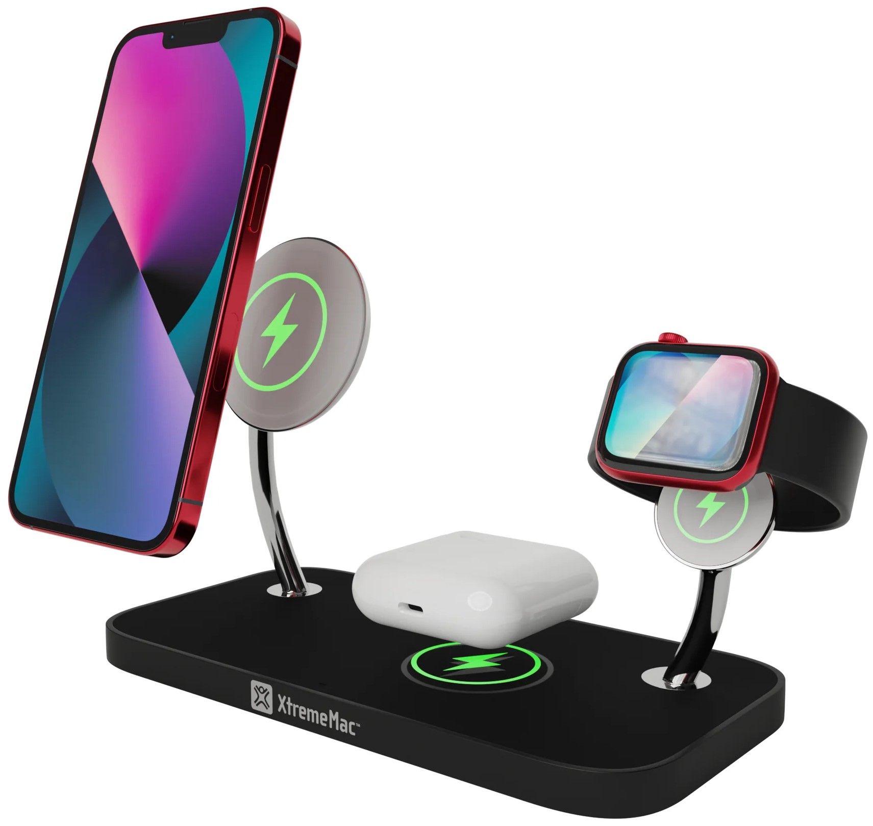 Безжично зарядно XtremeMac - X-MAG Pro 3 в 1, MagSafe, 25W, черно ...