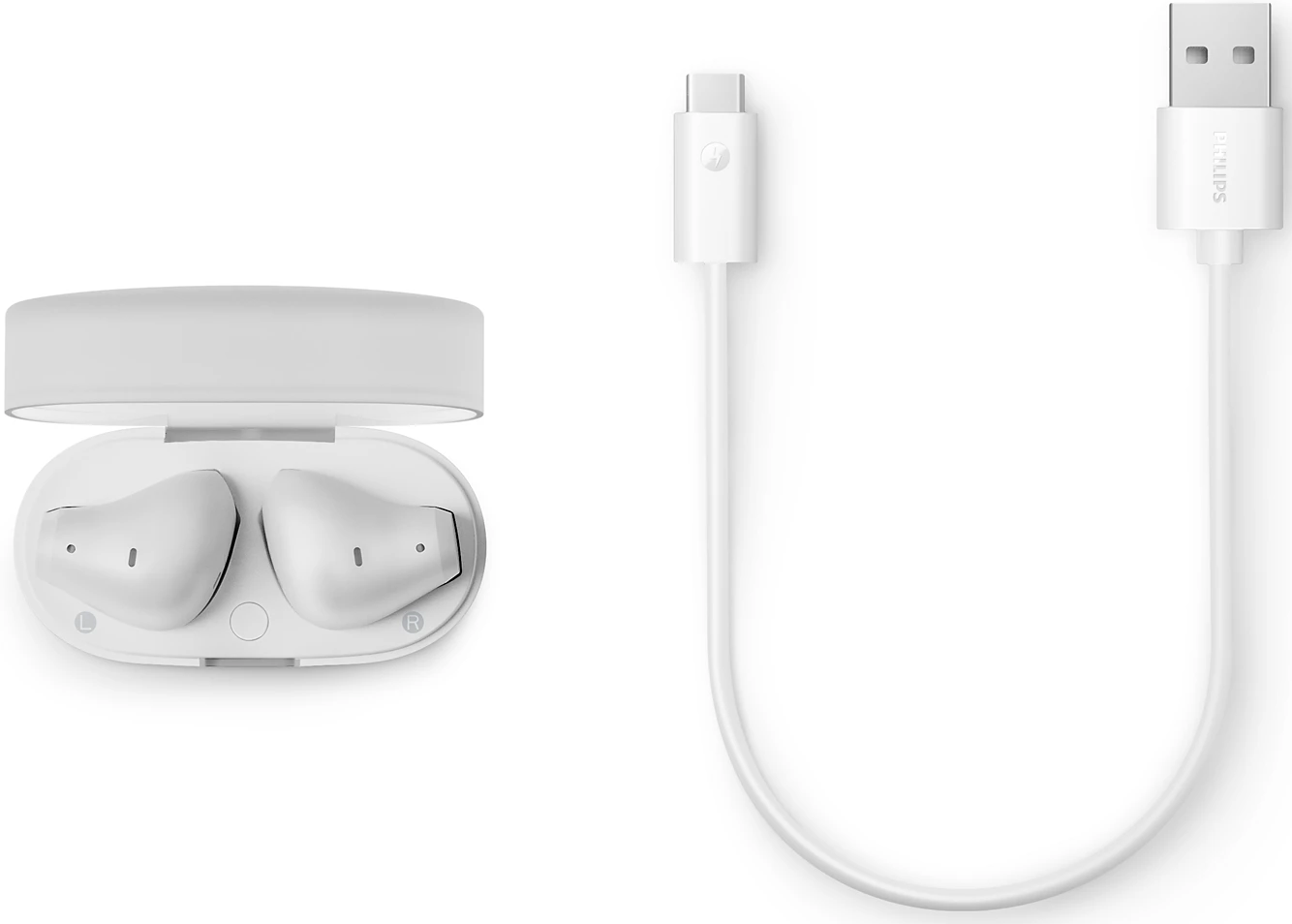 Безжични слушалки Philips - TAT2139WT/00, TWS, бели | Ozone.bg