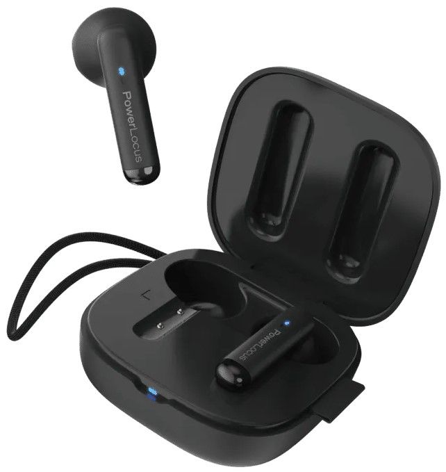 Безжични слушалки PowerLocus - PLX1, TWS, черни | Ozone.bg
