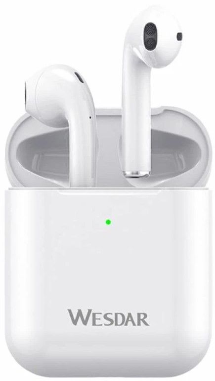 Безжични слушалки Wesdar - TWS20PRO, TWS, бели | Ozone.bg