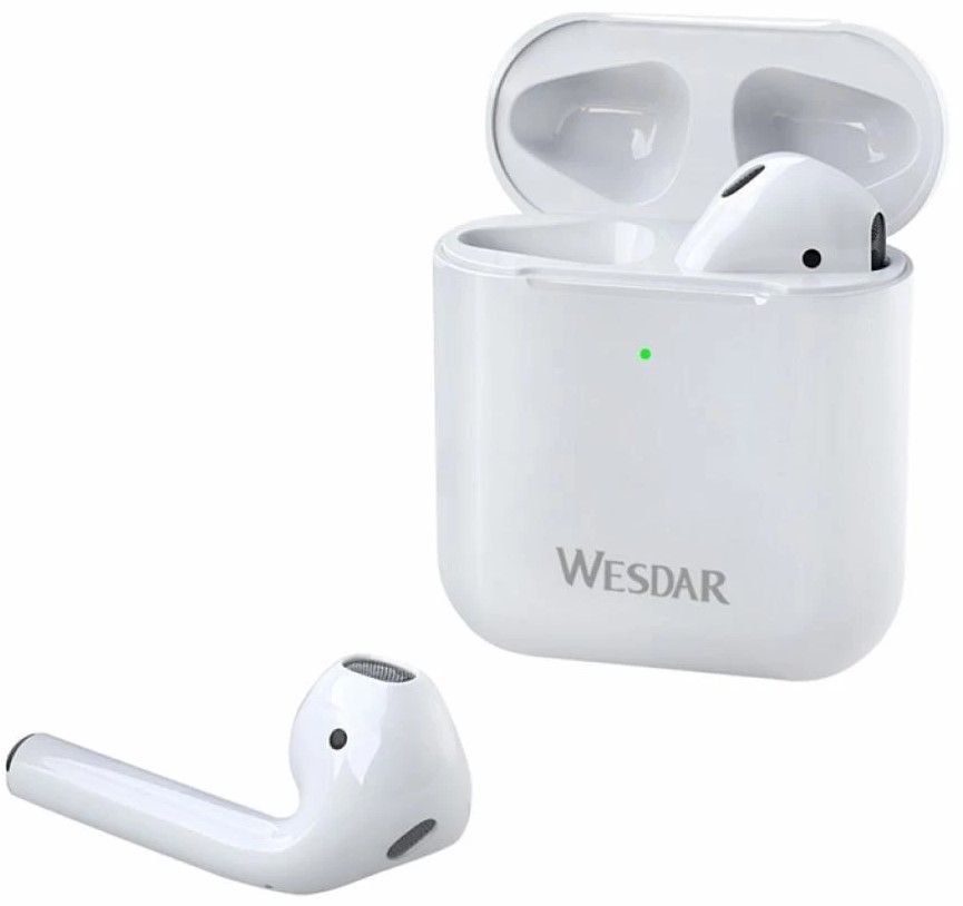 Безжични слушалки Wesdar - TWS20PRO, TWS, бели | Ozone.bg