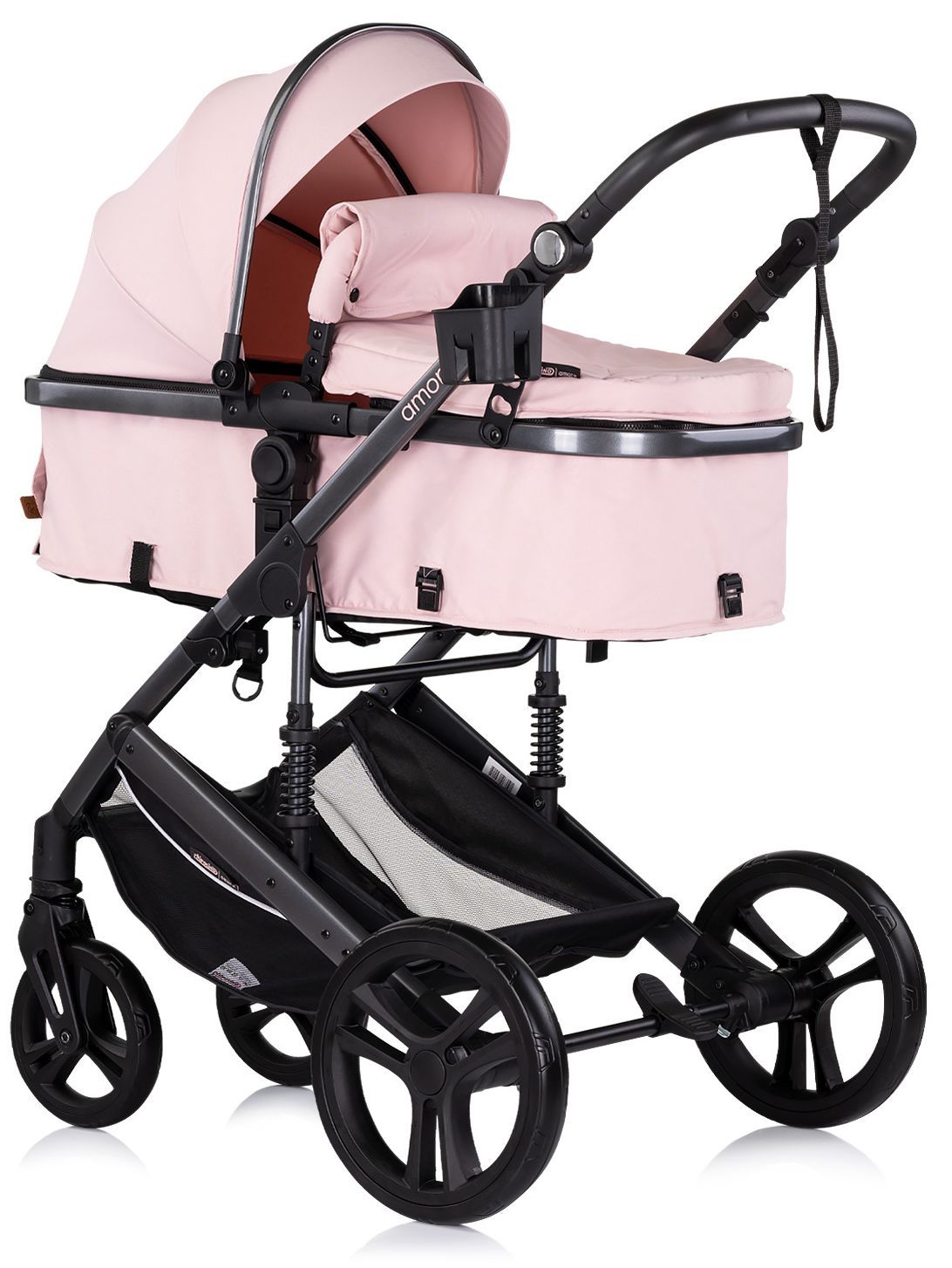 Бебешка количка с трансформиращ се кош Chipolino - Аморе, маршмелоу | Добра цена | Ozone.bg