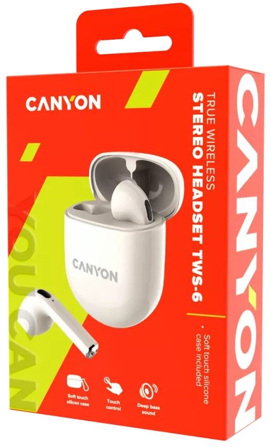 Безжични слушалки Canyon - TWS-6, бежови | Ozone.bg