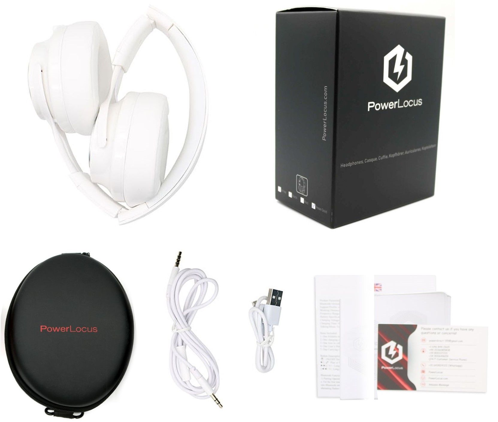 Безжични слушалки PowerLocus - P3, бели | Ozone.bg