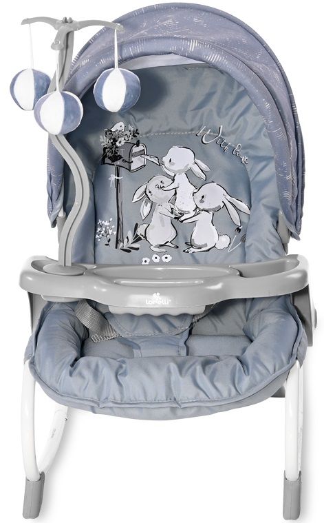Бебешки шезлонг Lorelli - Dream Time, Silver Blue Rabbits | Добра цена | Ozone.bg