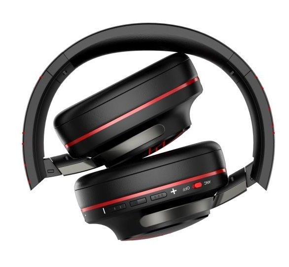 Безжични слушалки PowerLocus - MoonFly, ANC, черни/червени | Ozone.bg