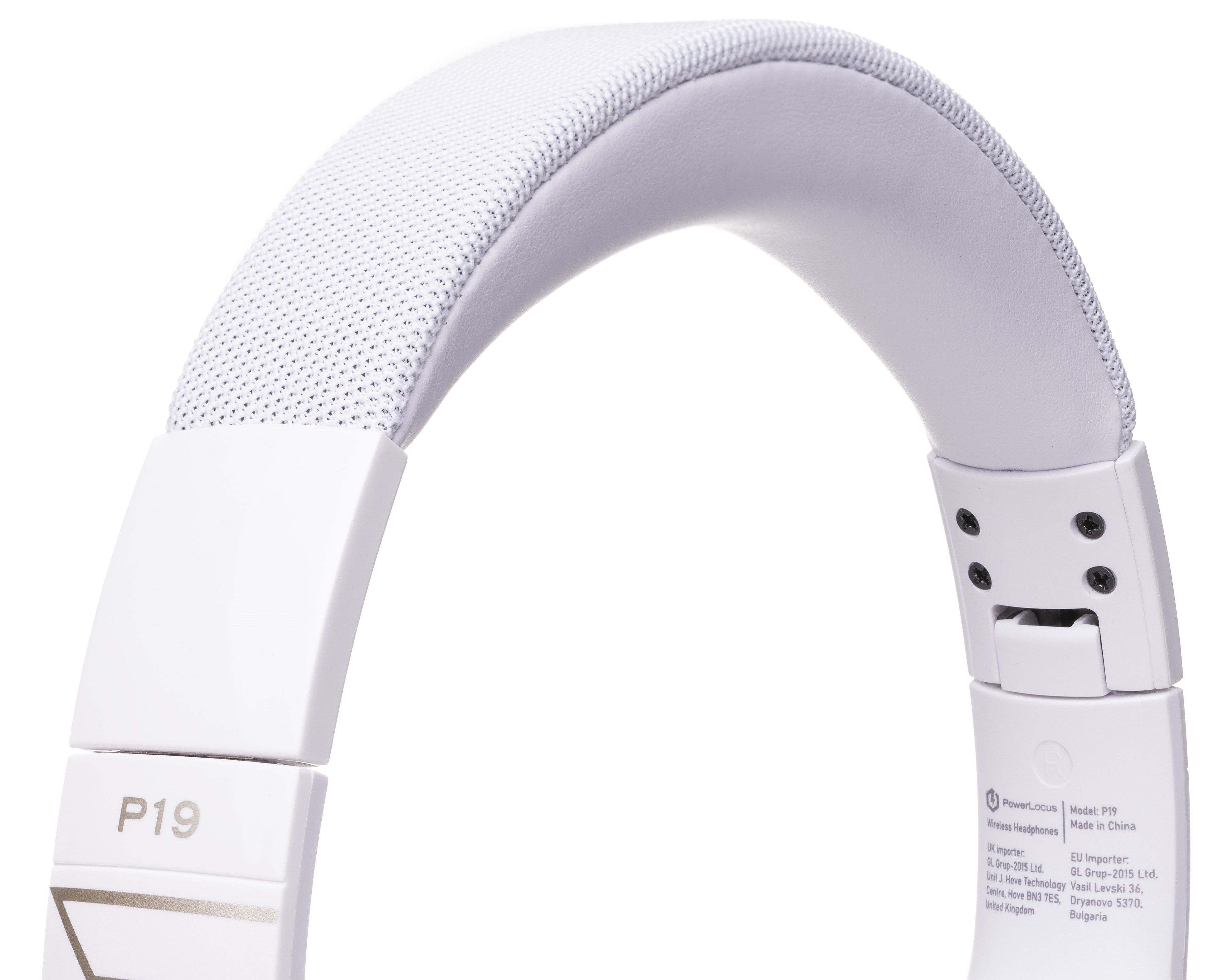 Безжични слушалки с микрофон PowerLocus - P19, бели/златисти | Ozone.bg
