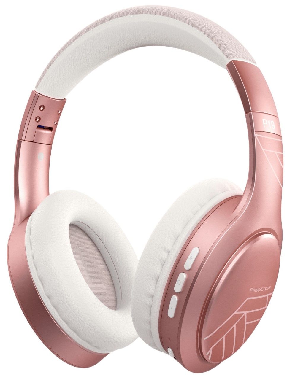 Безжични слушалки с микрофон PowerLocus - P19, розови/бели | Ozone.bg