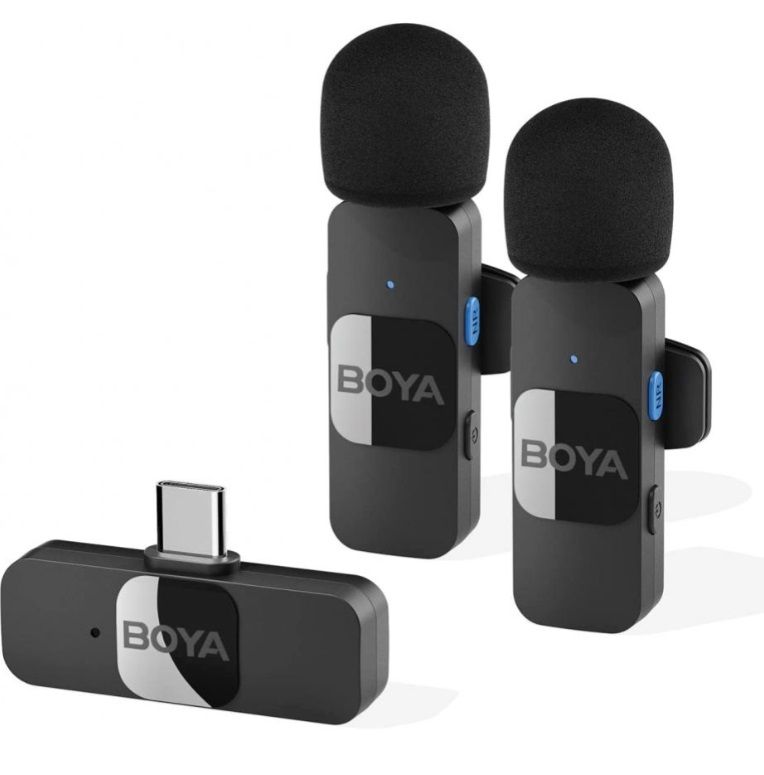 Безжична микрофонна система BOYA - BY-V20, USB-C, черна | Ozone.bg