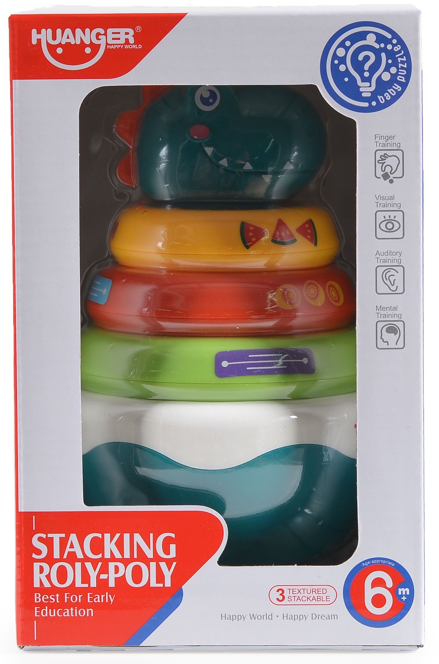 Бебешка играчка Huanger - Roly Poly, с рингове | Добра цена | Ozone.bg
