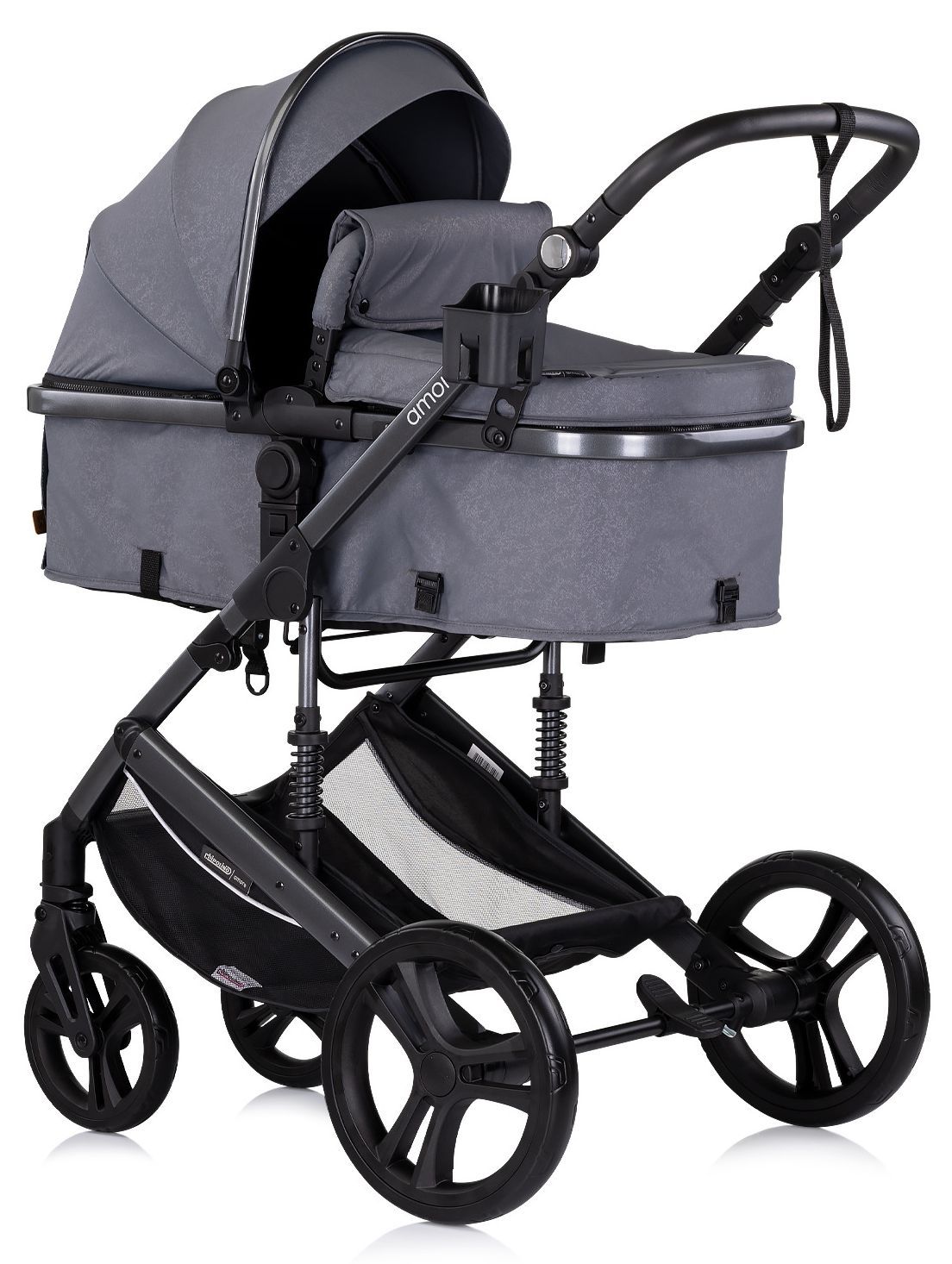 Бебешка количка с трансформиращ се кош Chipolino - Аморе, облачно сиво | Добра цена | Ozone.bg