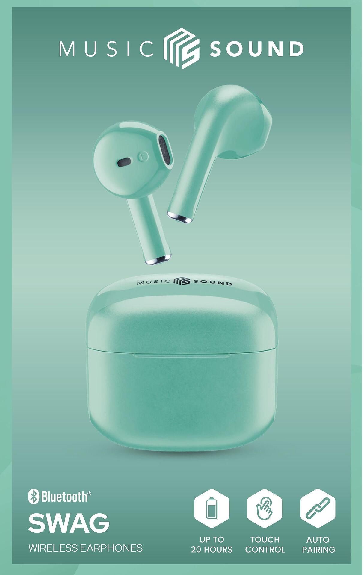 Безжични слушалки Cellularline - Music Sound Swag, TWS, зелени | Ozone.bg