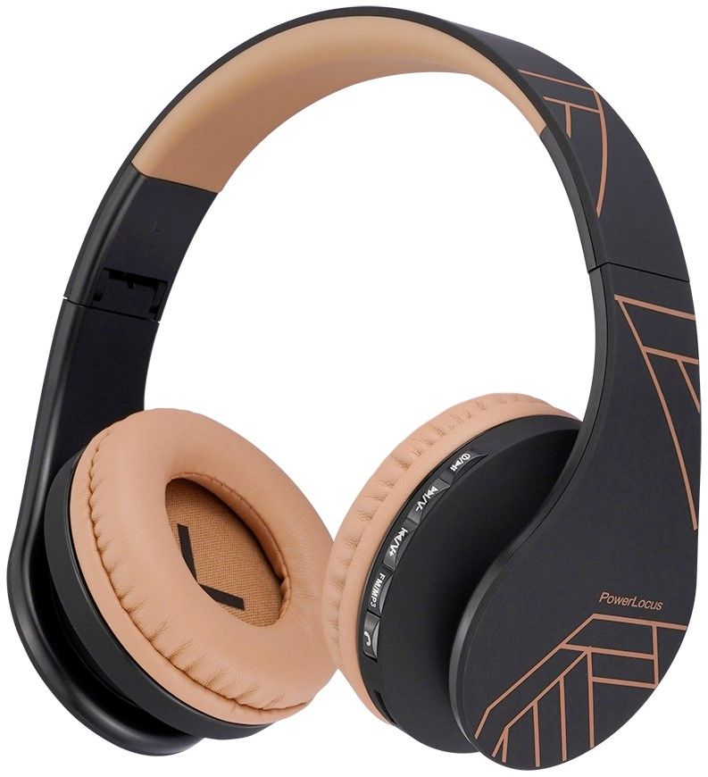 Безжични слушалки PowerLocus - P1, черно/кафяво | Ozone.bg