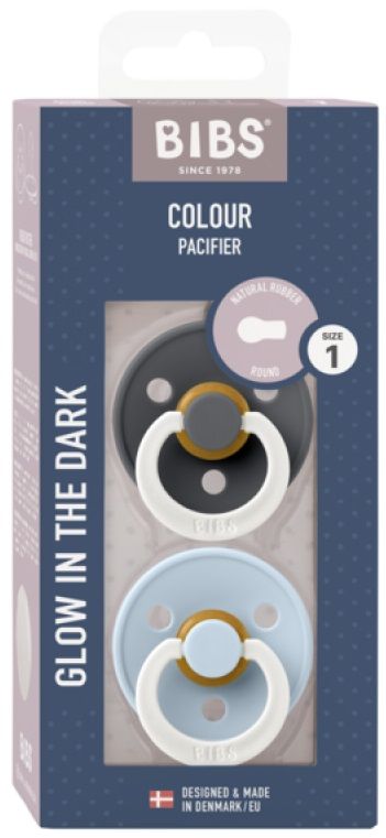 Биберони Bibs - Colour, Iron Glow-Baby Blue Glow, 0-6 месеца, 2 броя ...