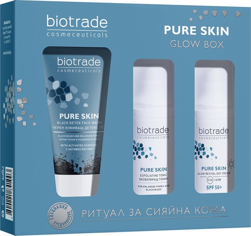 Biotrade Pure Skin Комплект - Детокс гел, Ексфолиращ тоник и Дневен ...