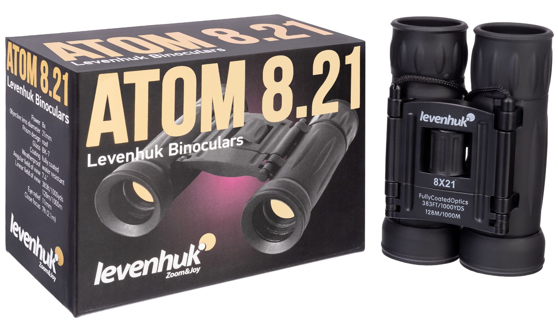 Бинокъл Levenhuk - Atom 8x21, черен | Ozone.bg