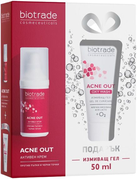 Biotrade Acne Out Комплект - Активен крем и измиващ гел, 30 + 50 ml ...