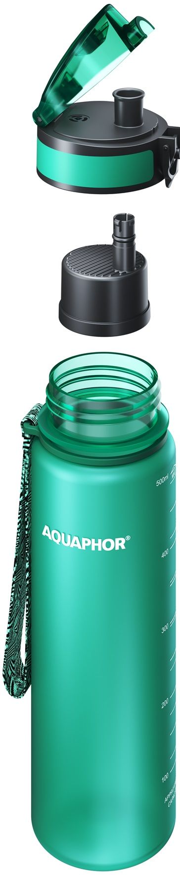 Филтрираща бутилка за вода Aquaphor - City, Filter, 0.5 l, тъмнозелена | Ozone.bg