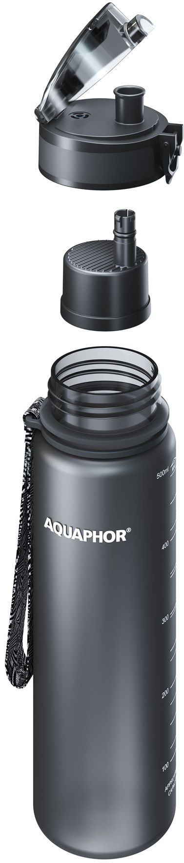 Филтрираща бутилка за вода Aquaphor - City, Filter, 0.5 l, черна | Ozone.bg