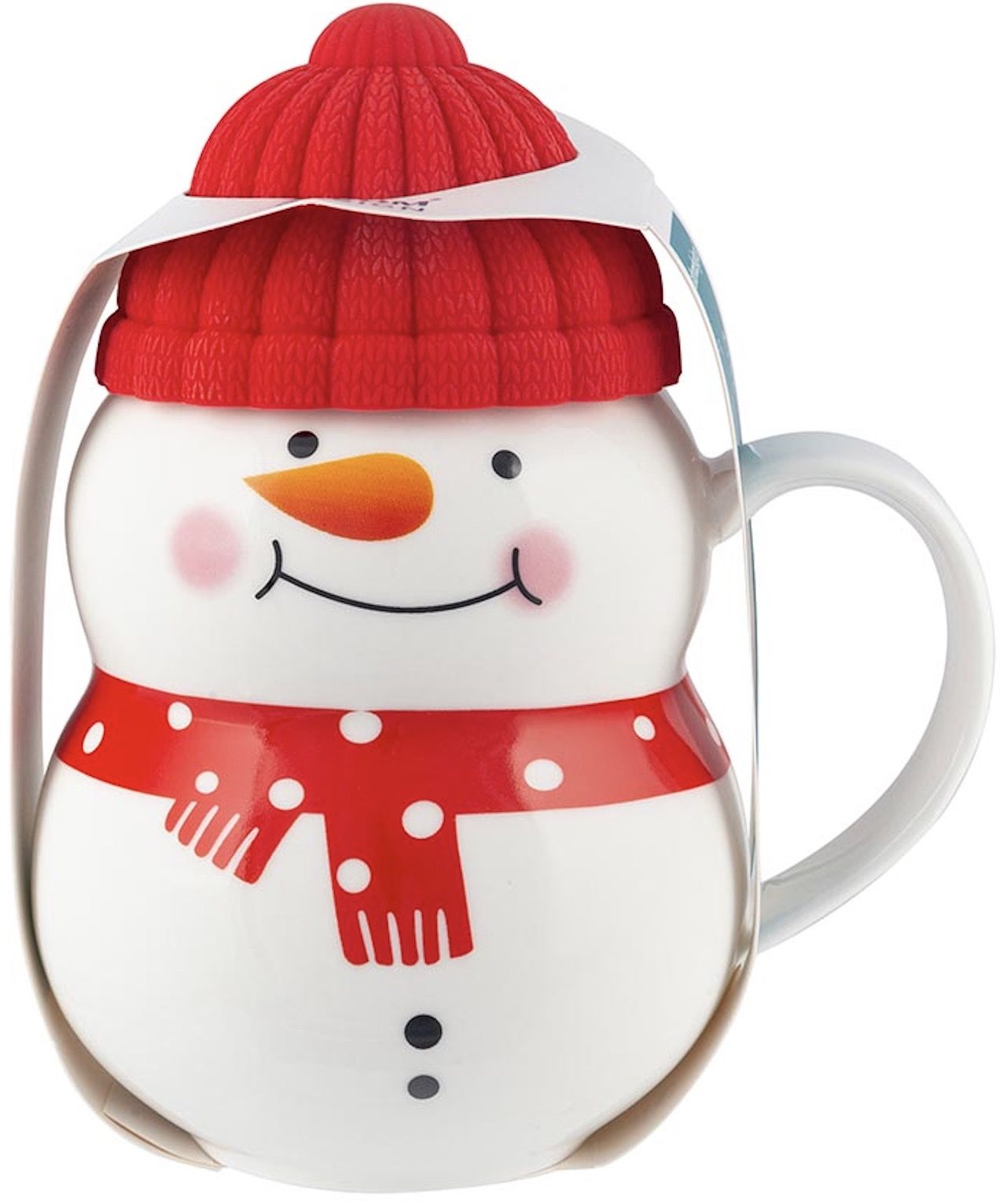 Чаша със силиконово капаче ADS - Snowman, 350 ml | Ozone.bg