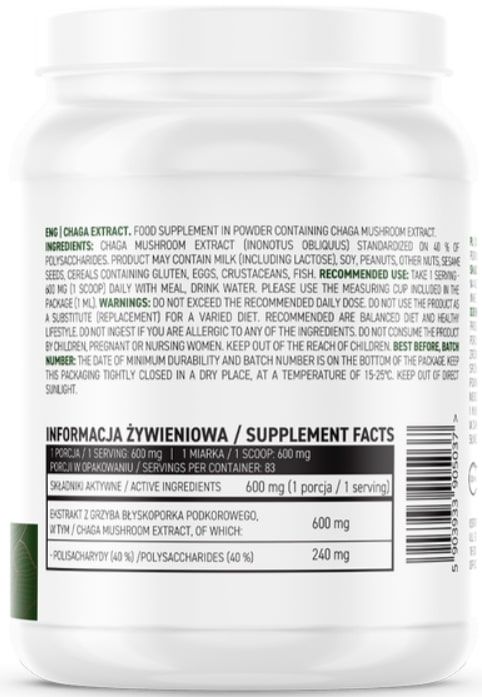 Chaga Extract Powder, 50 g, OstroVit | Ozone.bg