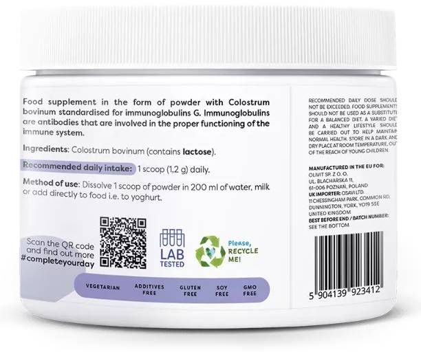 Colostrum Powder, 1200 mg, 100 g, Osavi | Ozone.bg