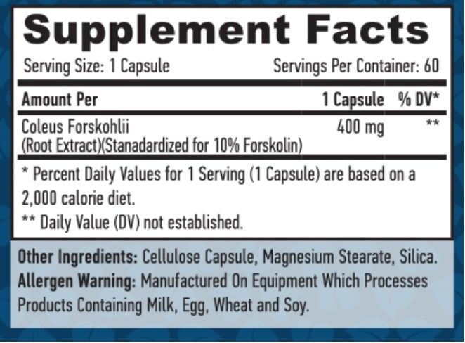 Coleus Forskohlii, 400 mg, 60 капсули, Haya Labs | Ozone.bg