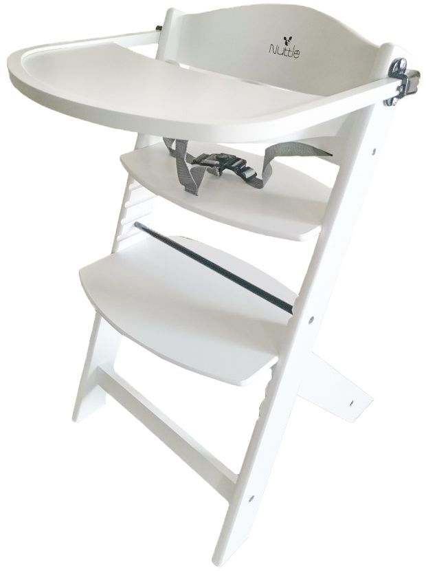 Дървен стол за хранене 2в1 Cangaroo - Nuttle, бял | Добра цена | Ozone.bg