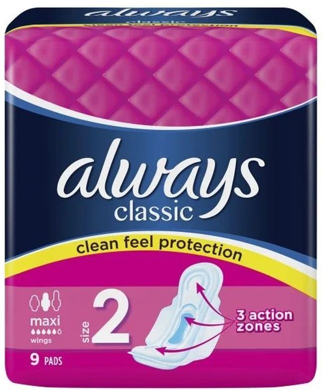 Дамски превръзки с крилца Always Classic - Maxi Dry, 9 броя | Добра ...