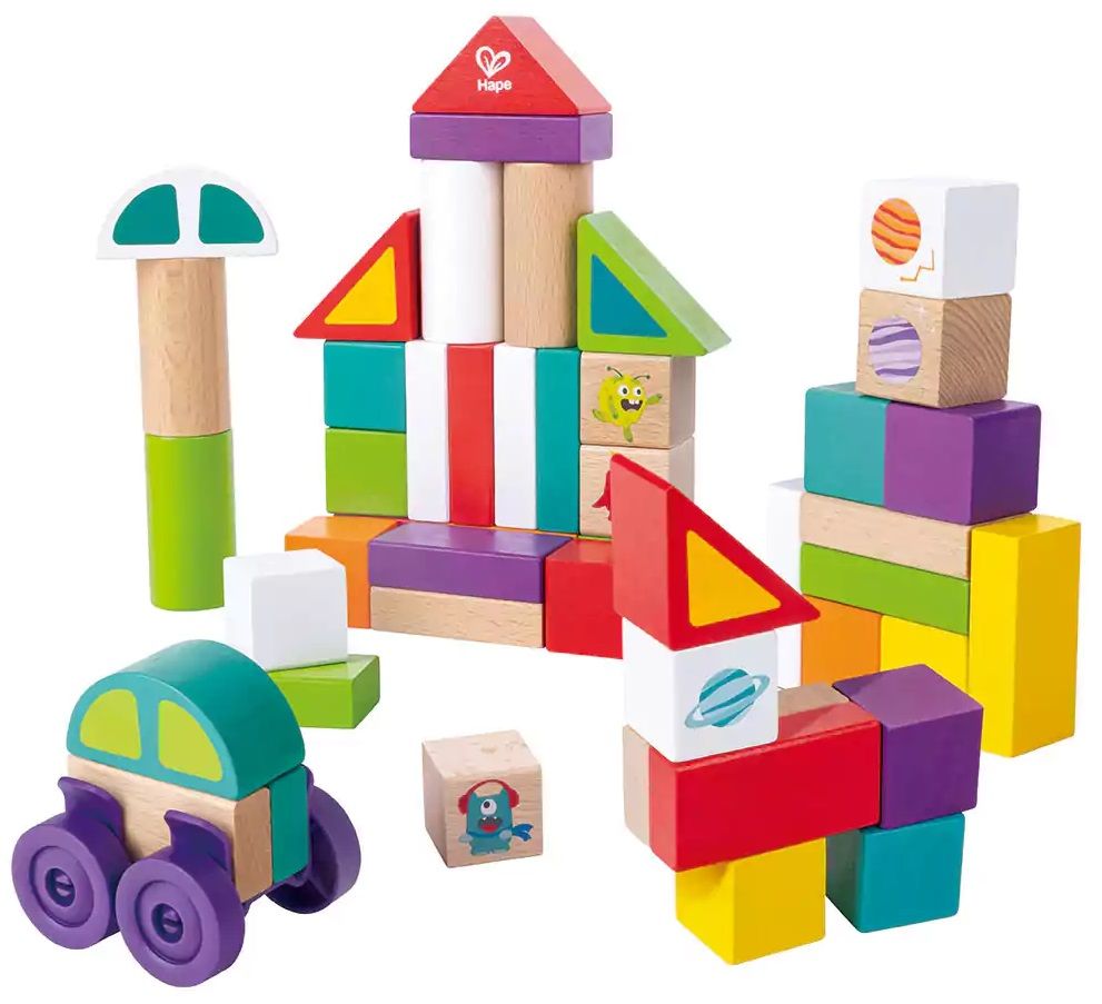 Дървени кубчета Hape International - Космически чудовища | Отлична цена | Ozone.bg