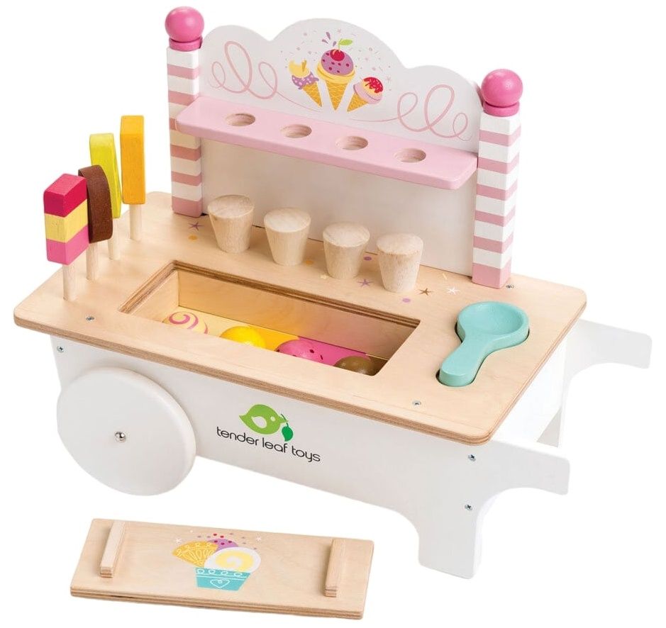 Детска играчка Tender Leaf Toys - Дървена количка за сладолед | Отлична цена | Ozone.bg